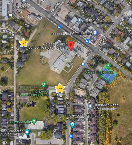 Visitor Parking Map for Colonel Walker School